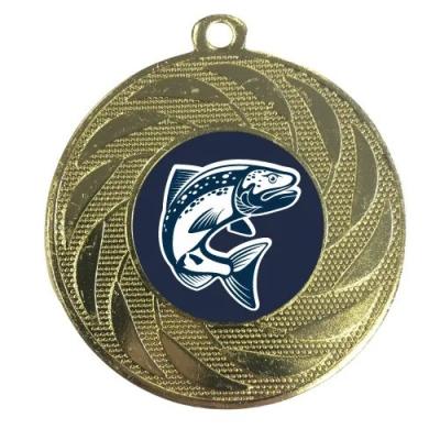Medallas universales personalizadas de pesca de poblaciones para clubes de pesca ambos lados con diseño