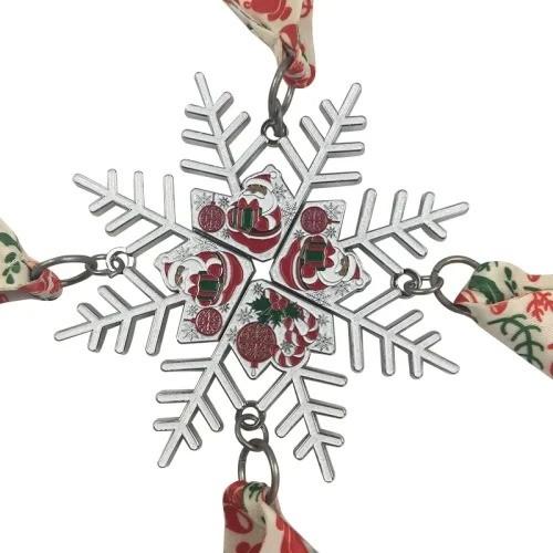 Quality Magnetic Combined Series Christmas Santa Run Medals Snow Shape for sale