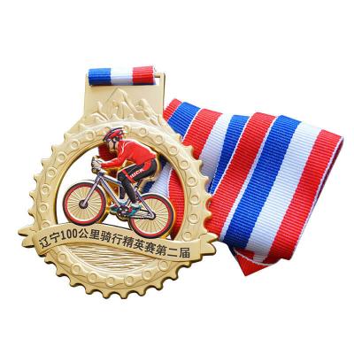 China Bulk Stock Finisher Custom Cycling Medals And Bicycle Team Challenge Awards Bike Medals for sale