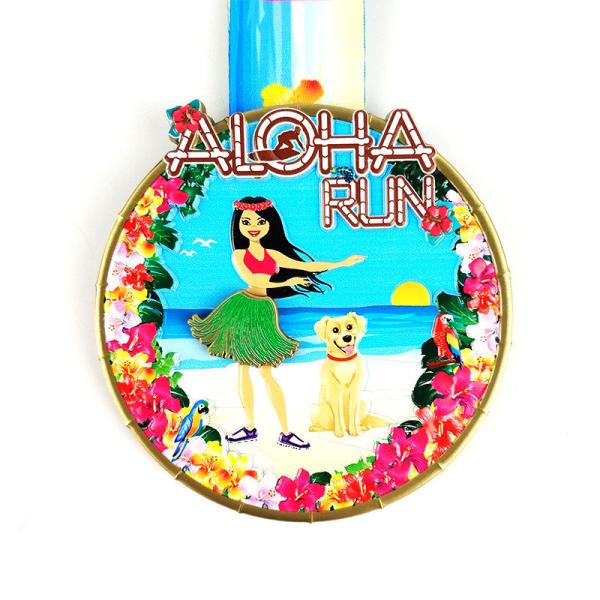 Quality Large Size Multi color Filled Zinc Alloy Metal Award Medal 3D UV Printed for sale