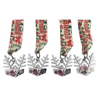 Quality Magnetic Combined Series Christmas Santa Run Medals Snow Shape for sale