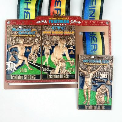 Quality Ironman Triathlon Medals For Awards Custom Event Medals Simple Souvenirs for sale