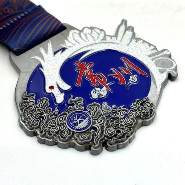Quality Die-struck Engraving Medal Covered in Glitter for sale