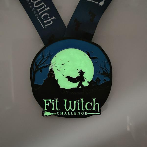 Quality Customized Glowing Fit Witch Challenge Halloween Medal In Luminous Colors for sale