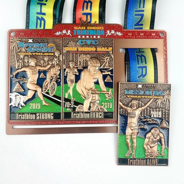 Quality Ironman Triathlon Medals For Events Awards / Triathlon Finisher Medals for sale