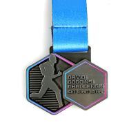 China Custom Virtual Running Medal with Patterned Color Spraying 1.5 Inch Ribbon for sale