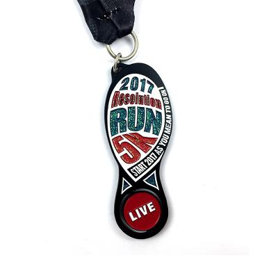 중국 특수 부드러운 에나멜 빛나는 반짝이는 메달 리본 판매용