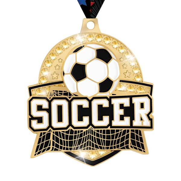 Quality Customized Embossed Stock Soccer Awards Medals for Large Purchases for sale