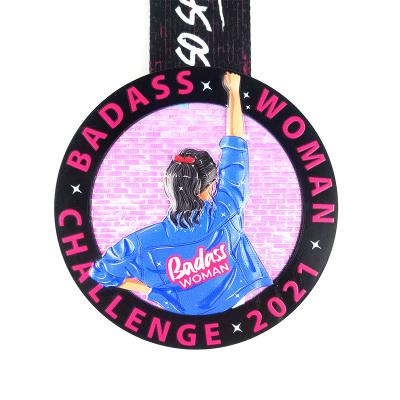 중국 커스텀 삽입 메달 투명한 유리로 UV 인쇄 상 판매용