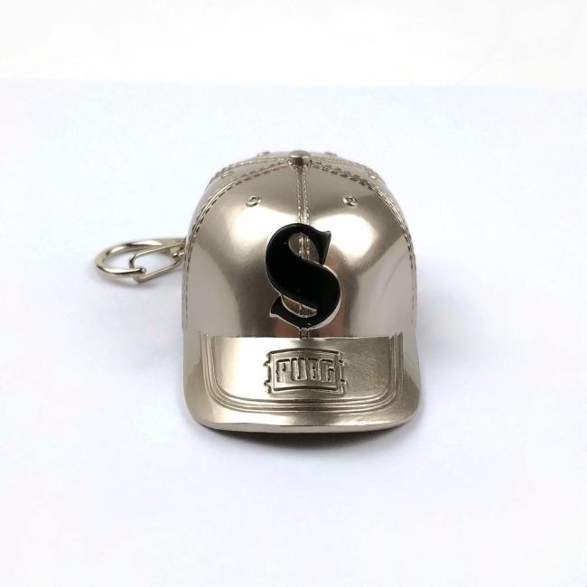 Unique Metal 3D Cap Shaped Keychain Eye-Catching Design with Custom Logo for Businesses