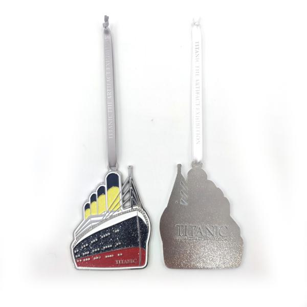 Quality RMS Titanic Keepsake Special Medal Pendant with Engraved and Embossed Design and Built-in Ribbon Holes for sale