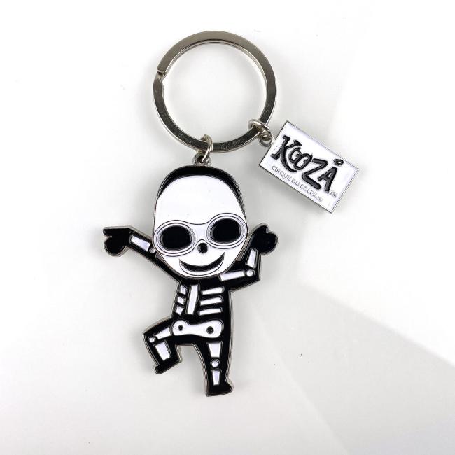 Customizable Zinc Alloy Soft Enamel Promotion Skull Keychain with Spinning Design