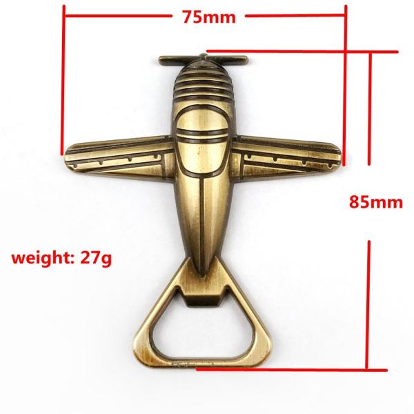 Quality Metallic Design Die-cast Airplane Bottle Opener for Die-cast Style and Metallic for sale