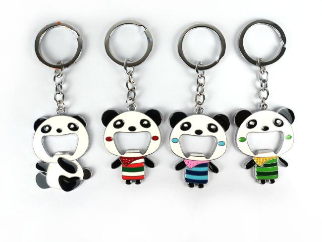 Personalized Soft Enamel Panda Bottle Opener Keychain – Adorable and Functional