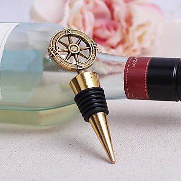 Custom Adventure Compass Wine Stopper close-up view showing compass design
