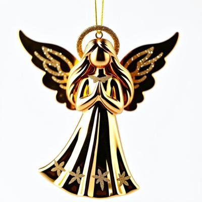 Cina Celebrate la stagione con la serenità scintillante Ornamento d'angelo d'oro per i regali di promozione aziendale in vendita