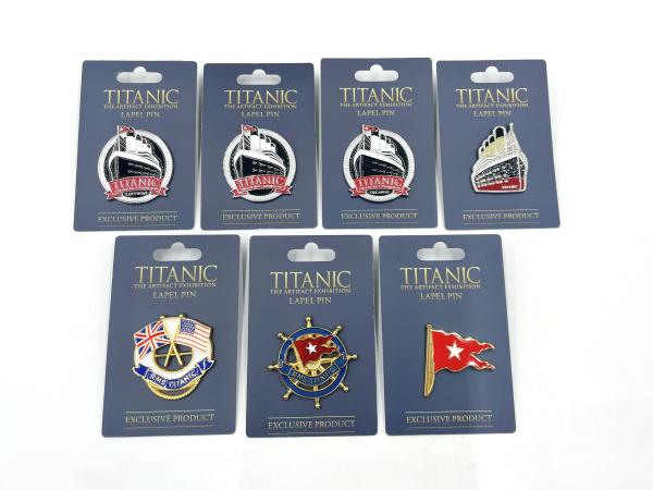 Quality Titanic Legacy Artisan Crafted Lapel Pin Detailed Ship s Wheel and Vibrant Red for sale