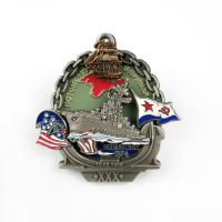 China Custom 3D Badge Layers Screw 1.15 Inch Antique Silver Soft Enamel Tournament Awards for sale
