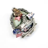 China Custom 3D Badge Layers Screw 1.15 Inch Antique Silver Soft Enamel Tournament Awards for sale