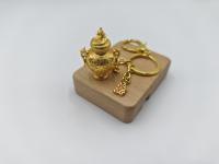 China Custom Embossed Gold Plated Keyring 25mm Durable Promotional Gift for sale