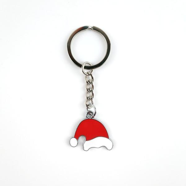 Quality Christmas Themed Soft Enamel Keychain Festive Bells Gingerbread House Designs for sale
