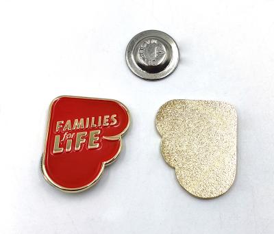 China Shiny Gold Red Soft Enamel Badge with Magnetic Clasp for Custom Emblem/Lapel Pin Collection Available in 1 Inch Size for sale