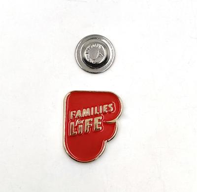 China Shiny Gold Red Soft Enamel Badge with Magnetic Clasp for Custom Emblem/Lapel Pin Collection Available in 1 Inch Size for sale