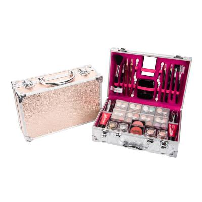 China Shiny Aluminum Boxes Professional Makeup Sets Cosmetics Packaging To Make Up Kit Luxury Wholesale Private Customization Logo Take O Normal Size factory