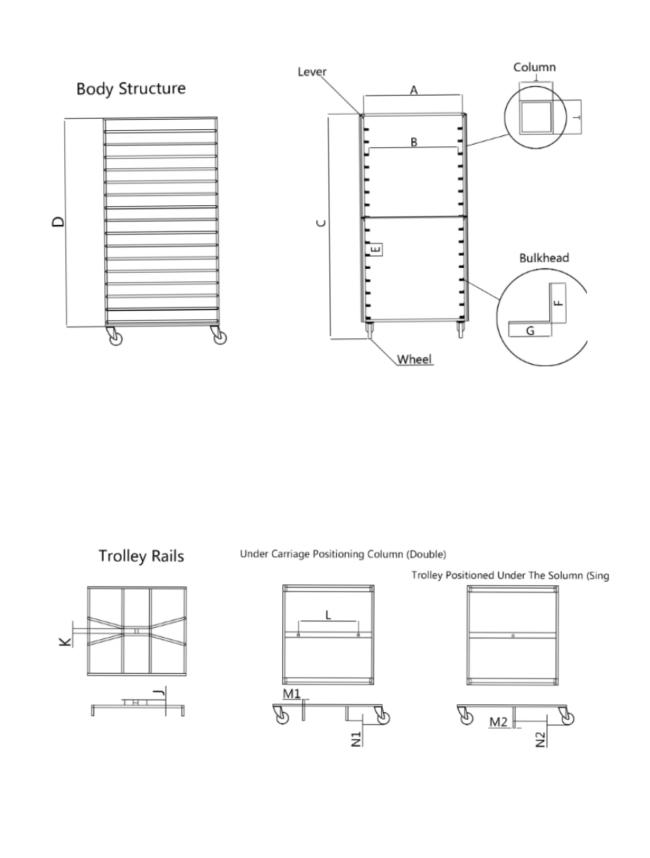 Detailed view of trolley wheel mechanism