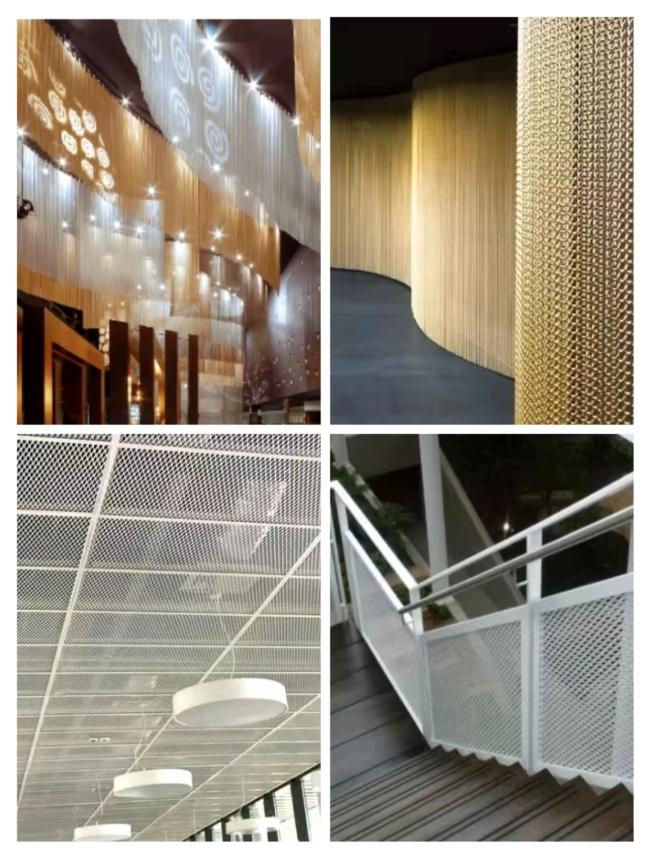 Customizable architectural metal mesh screen installation example