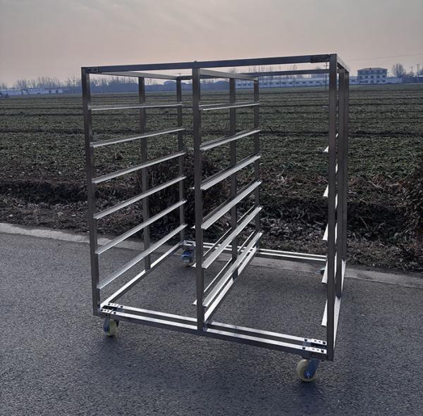 Quality 500kg Stainless Steel Bakery Trolley Double Row Bakery Rack Trolley for sale