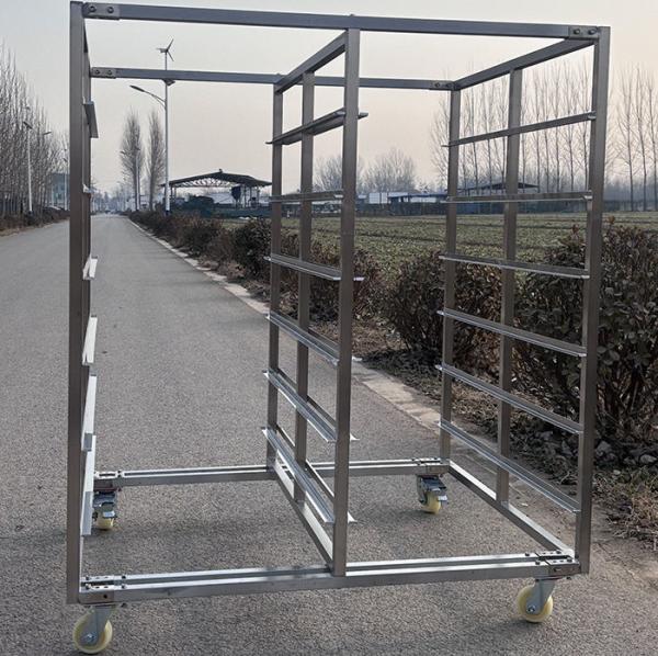 Quality 500kg Stainless Steel Bakery Trolley Double Row Bakery Rack Trolley for sale