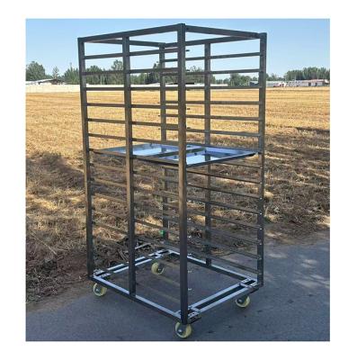 China 18 Tiers 20 Tiers Baking Trolley Single Row Bakery Rack Trolley for sale