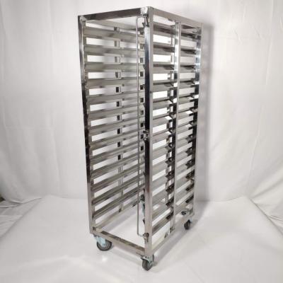 China 40*60 Bakery Tray Rack Trolley Rectangle Bakery Racking Trolley With Trays for sale
