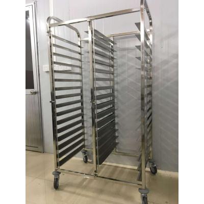 China 40*60 Bakery Tray Rack Trolley Rectangle Bakery Racking Trolley With Trays for sale