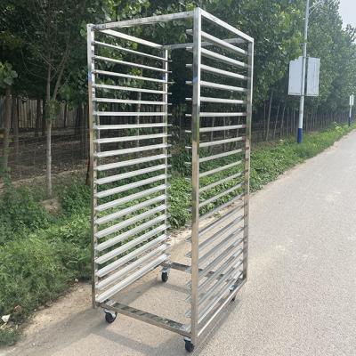China 15 16 30 32 Trays Bakery Tray Rack Trolley 300kgs Load Stainless Steel Bread Rack for sale