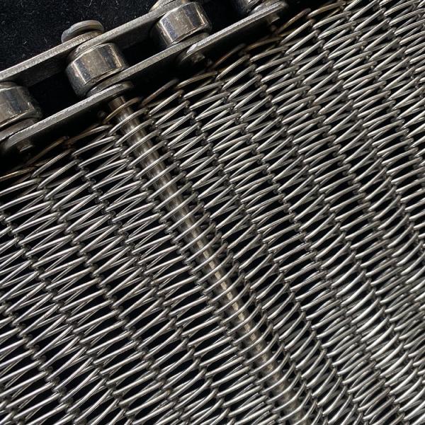 Quality Strip Width 10 Mm-20 Mm 304 Metal Conveyor Belt Mesh / Flat Wire Mesh Belt for sale