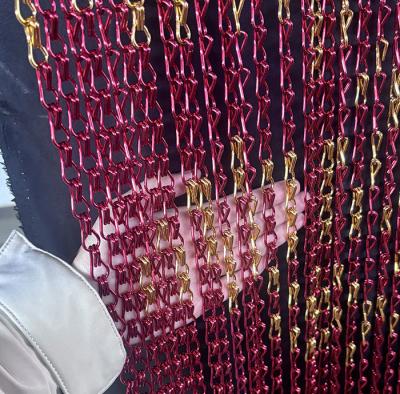 China Colorful Double Hook Chain Link Decorative Mesh Curtain Aluminum Customized for sale