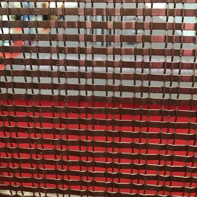 China Twill Weave Wire Mesh Panels Dekorative Metallnetzplatten Goldrot zu verkaufen