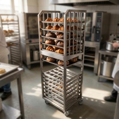 China Food Equipment Heavy Duty Stainless Steel Storage Cage Trolley With 0.8mm Material Thickness for sale