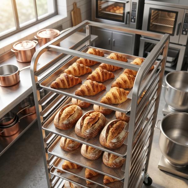 Quality Rectangle Bakery Tray Rack Trolley 10-16 Layers With Silent Caster for sale