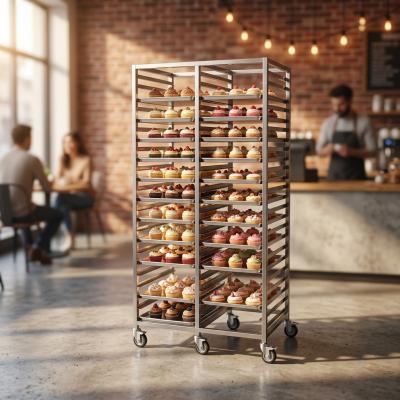 China 500 Pounds Capacity Pastry Trolley Customized Bakery Tray Rack Trolley Use for sale