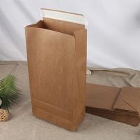 Quality Brown Flat Bottom Kraft Paper Mailing Bags 20x30cm Reinforced Base & Handles for sale