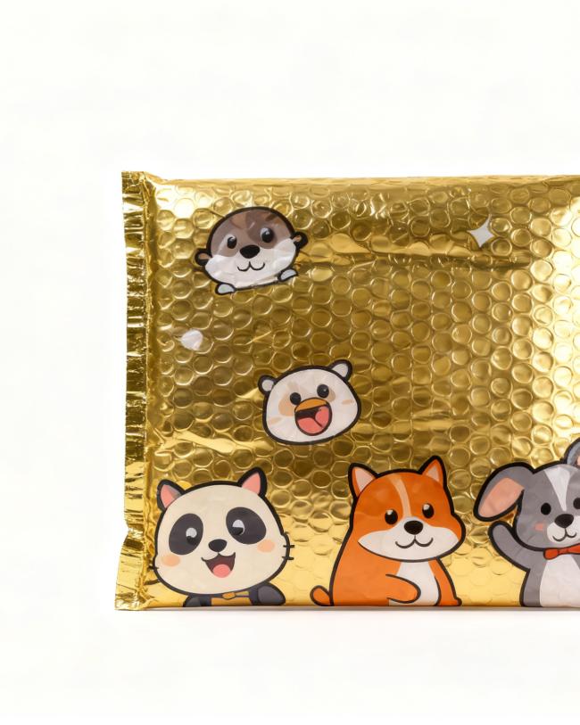 Plastic bubble bags with self-adhesive closure for secure packaging