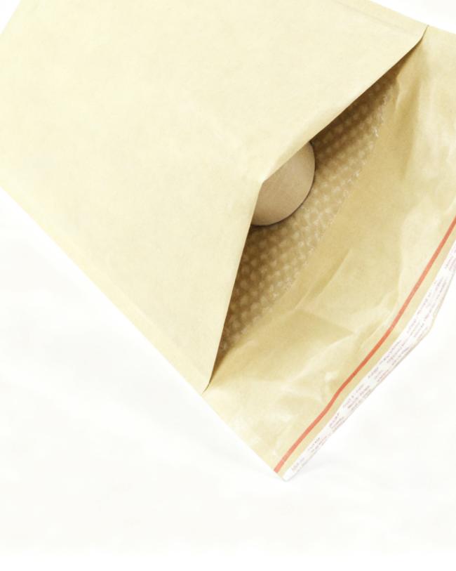 Eco-friendly kraft paper bubble bags showing packaging structure and material texture