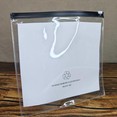 China 30x22cm PVC Zipper Bag with High Transparency and Custom Logo Available for Stationery Packaging for sale