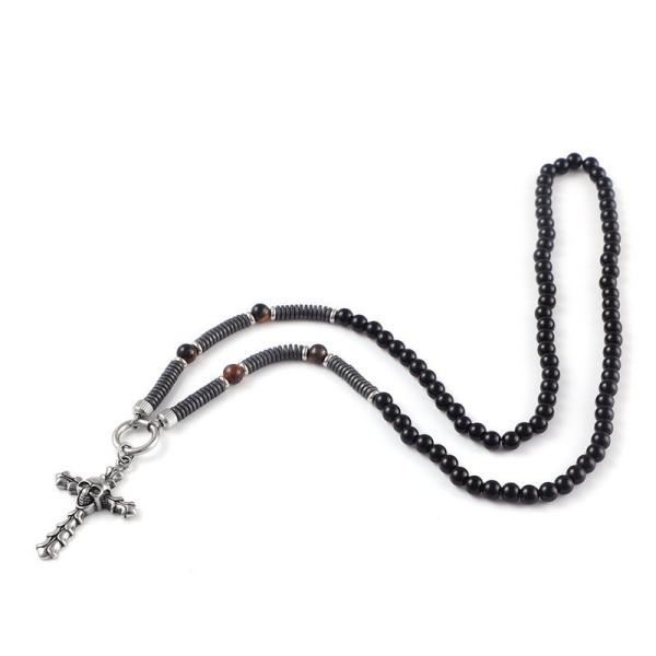 Quality Retro hip-hop stainless steel cross skull pendant, trendy boyfriend necklace for sale