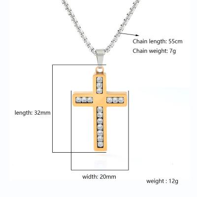 Cina Collante di croce di diamanti di alta qualità, leggero, di lusso, di moda, collana lunga per uomini. in vendita