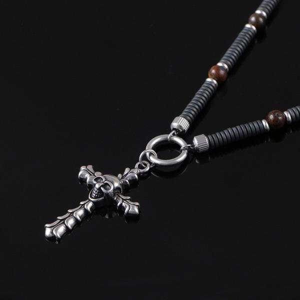 Quality Stainless steel skull cross pendant, European and American cross-border trendy boyfriend necklace hang tag for sale