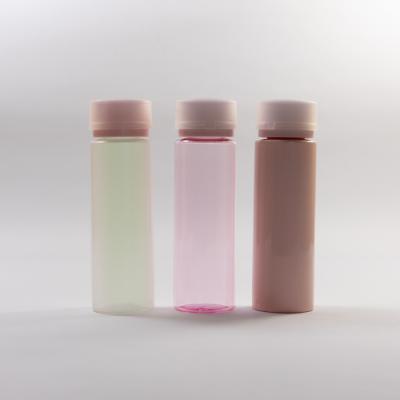 China Toner Water Serum PET Plastic Cosmetic Bottle Make Up With White ABS Cap 100ml for sale